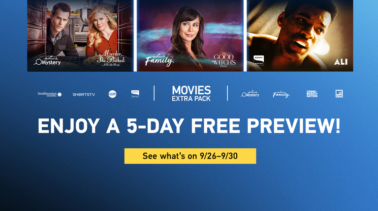 MOVIES EXTRA PACK Free Preview Sept. 26-30 | DIRECTV Insider